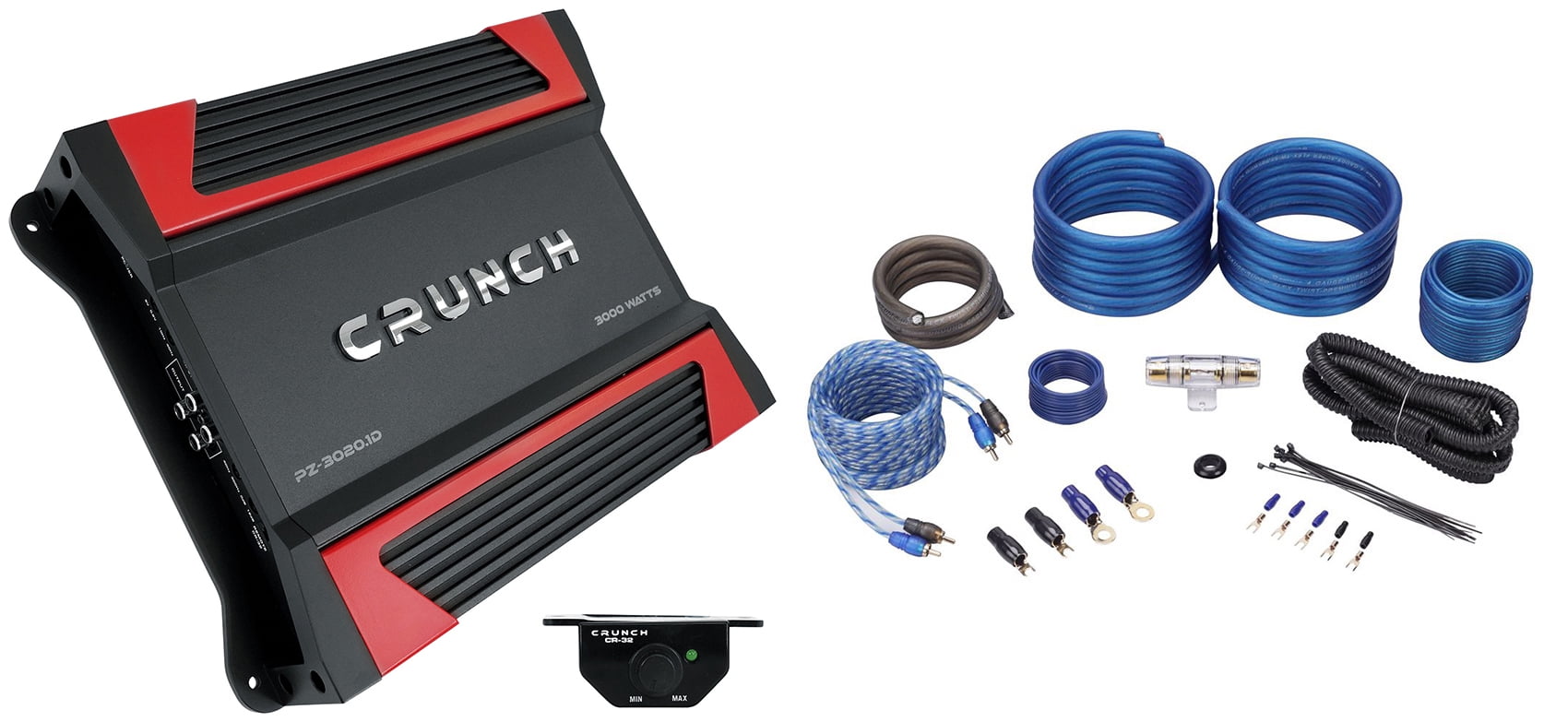 Crunch PZ-3020.1D 3000 Watt @ 1 Ohm Mono Car Audio Amplifier Class D ...