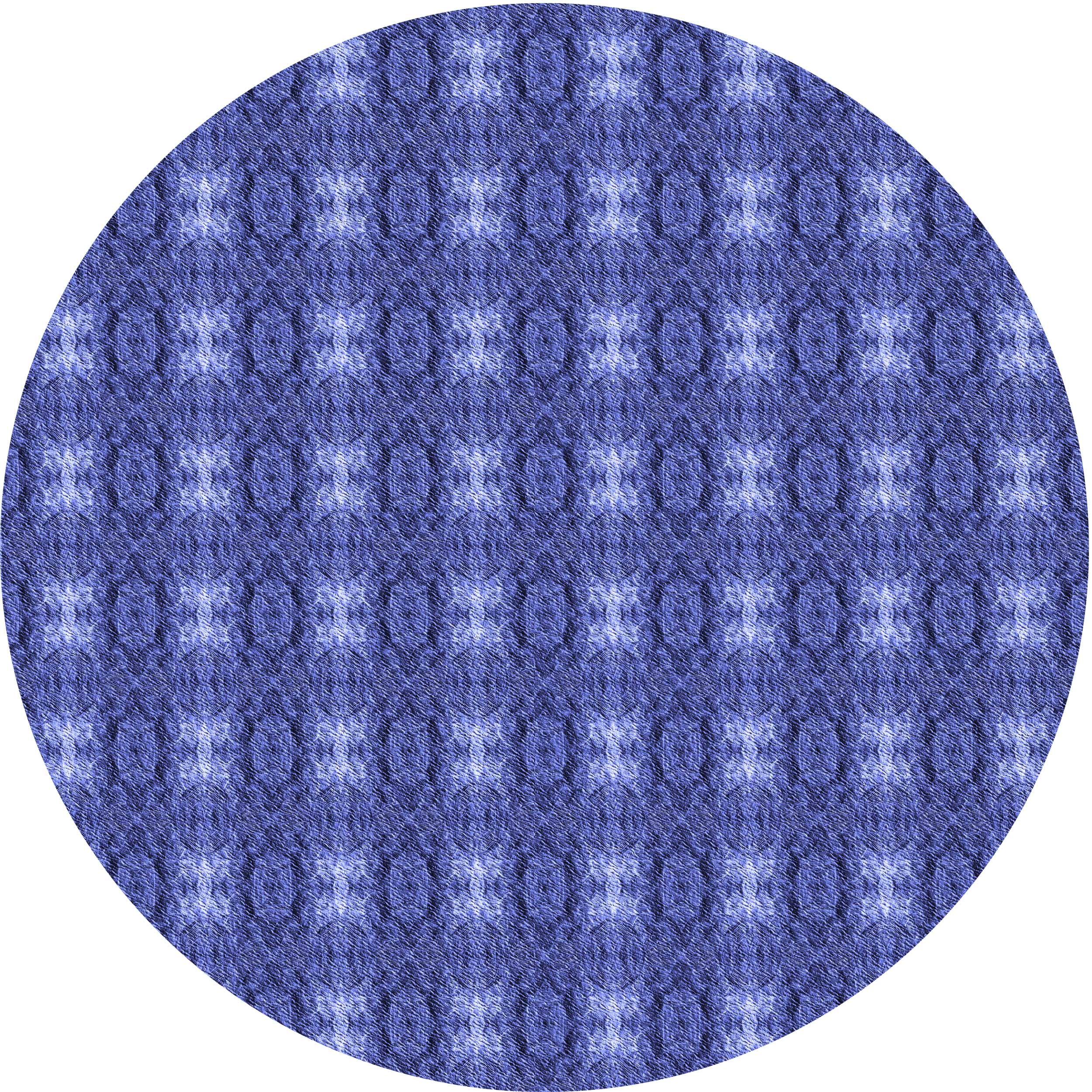 Ahgly Company Indoor Round Patterned Light Slate Blue Area Rugs, 6 ...