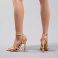 2026 Women's Gold High Heeled Sandals With A Feminine Pointed Toe For ...