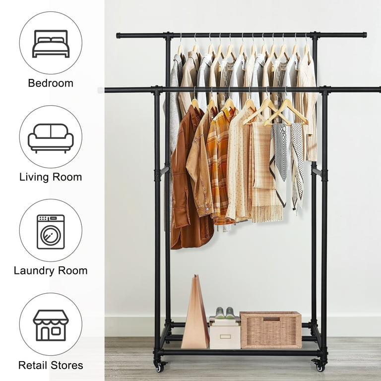 Double Garment Rack Home Depot Buy Heavy Duty Double Rail Garment Rack