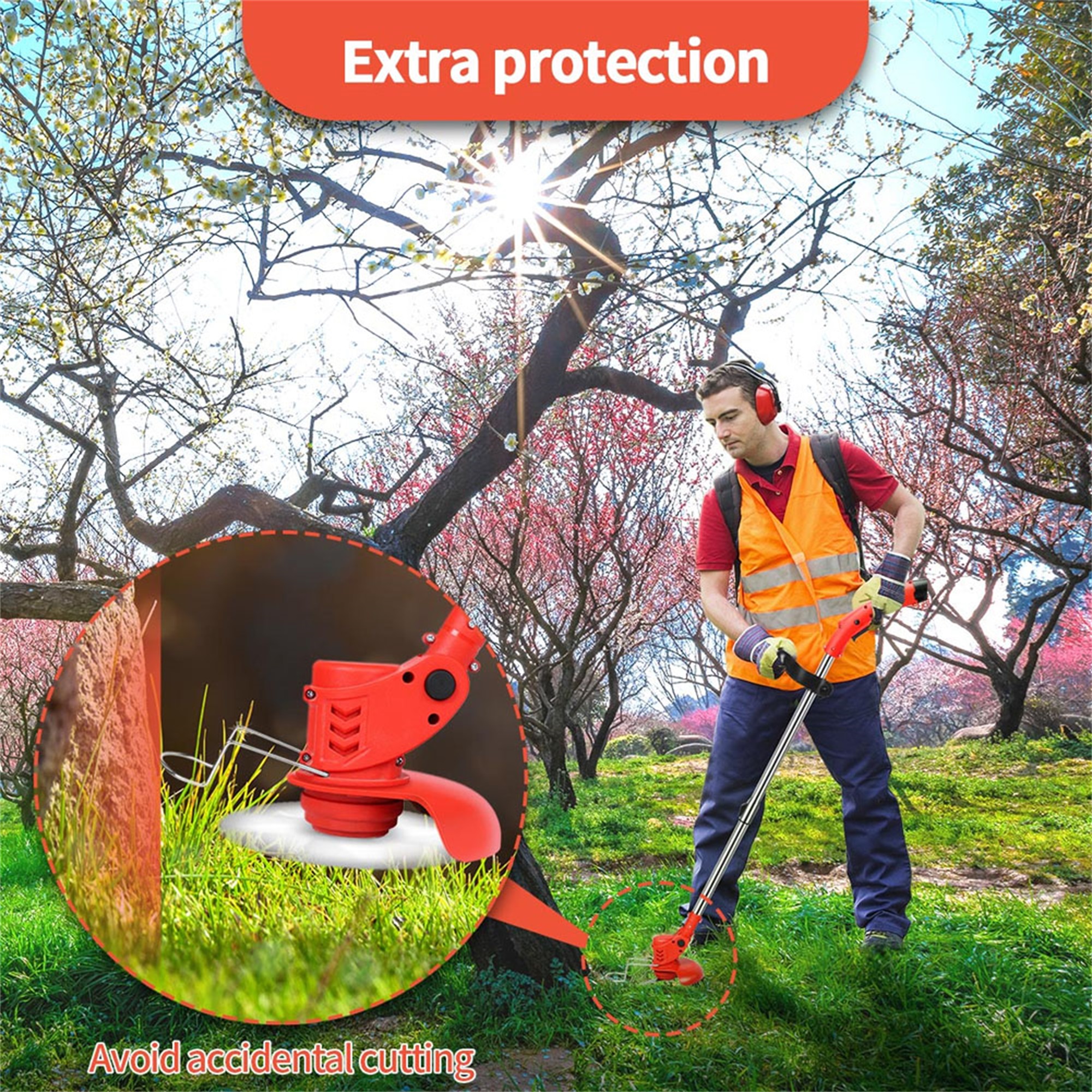 KingShop Weed Eater & Yard Edger, Cordless, Stringless, Battery-Powered ...