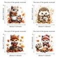 Cartoon Squirrel Hedgehogs PVC Window Clings Fall Harvest Parties Home ...