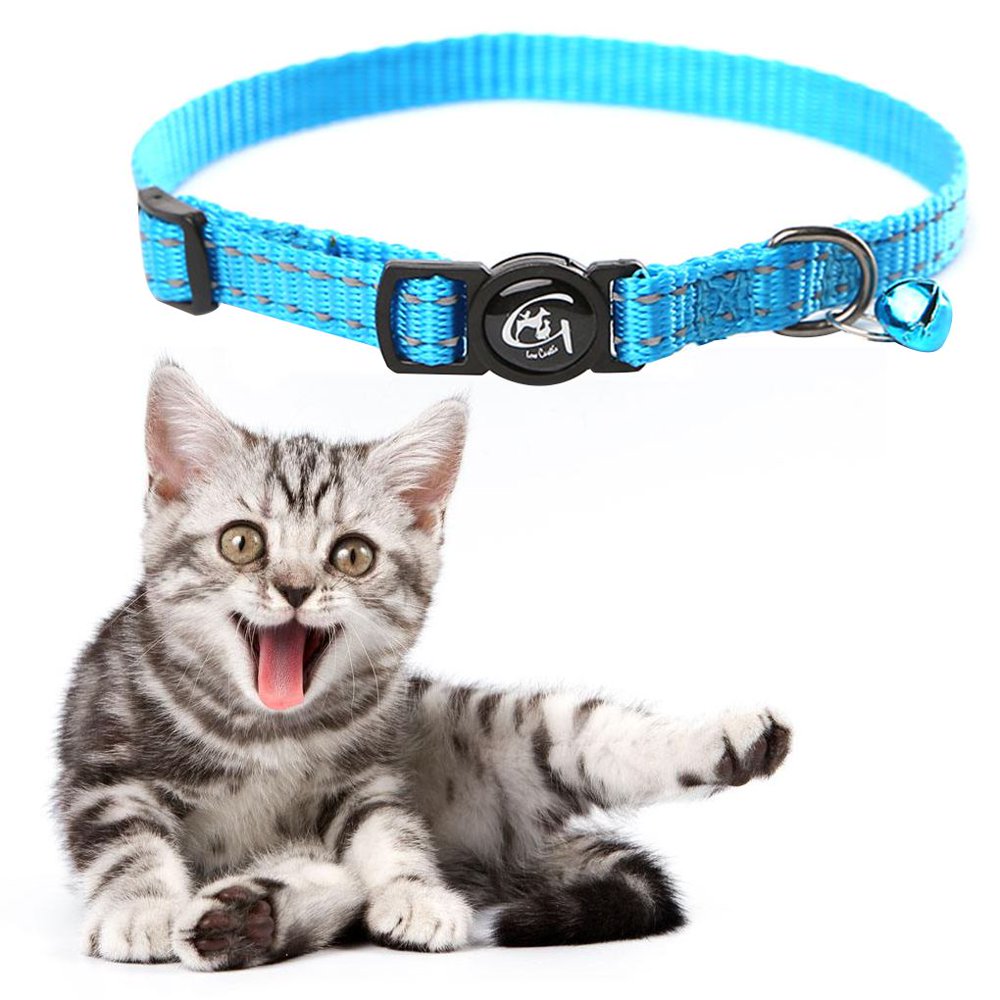 Reflective Cat Collar with Bell Nylon Pet Neck Belt Collar Strip Puppy ...