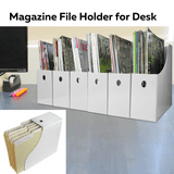 Evelots 6-Pack White Magazine File Holder Organizer with Labels ...