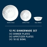 Corelle Flowing Fern 12-Piece Glass Dinnerware Set (Service for 4 ...