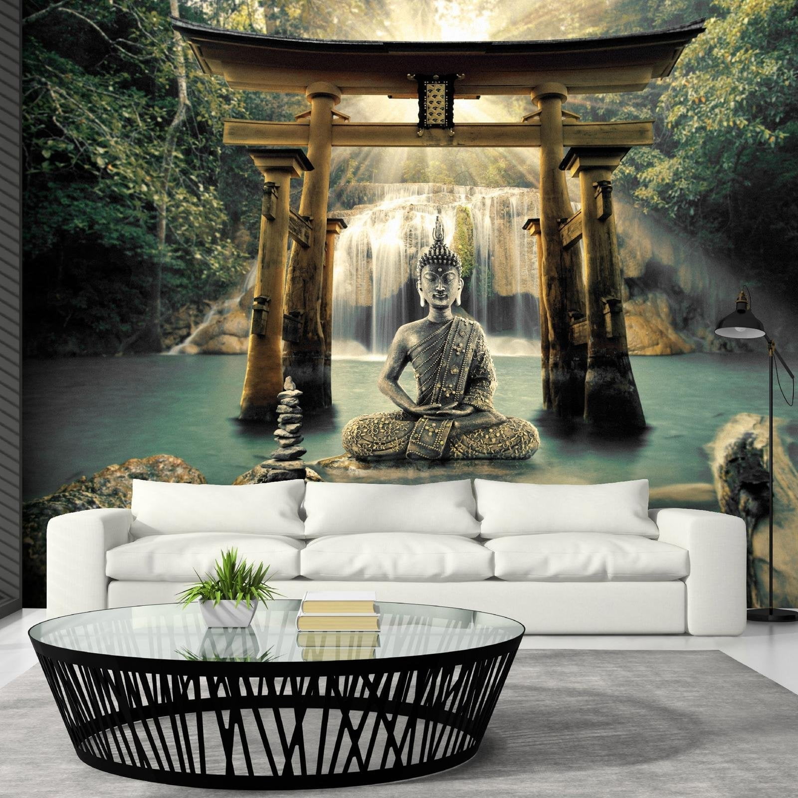 Tiptophomedecor Peel and Stick Zen Wallpaper Wall Mural - Buddha Temple ...