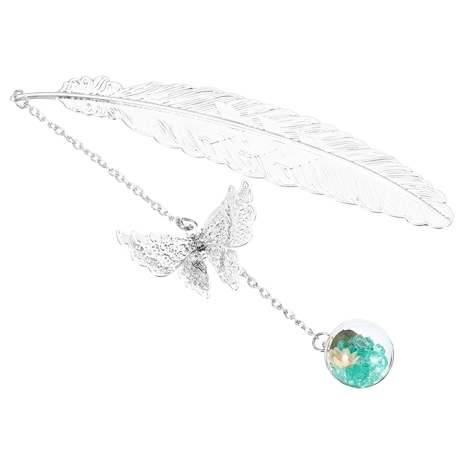 Uxcell Metal Feather Bookmark Butterfly Book Marks Page Markers ...