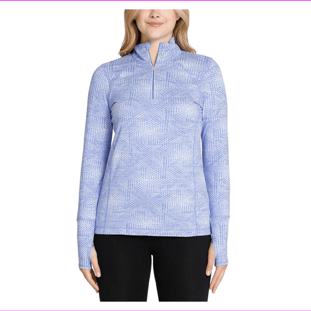 Kirkland Signature Womens Setinsleeve flattering lines Mock neck ...