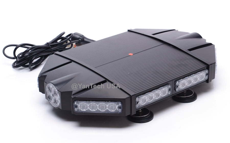 18" Black Hawk Rooftop TIR LED Light Bar Warning Strobe 40 LEDs with ...