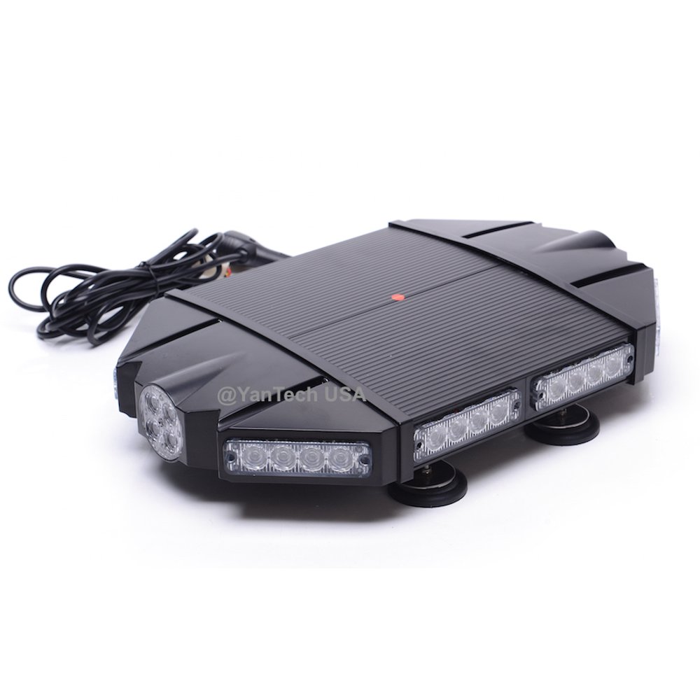 18" Black Hawk Rooftop TIR LED Light Bar Warning Strobe 40 LEDs with ...