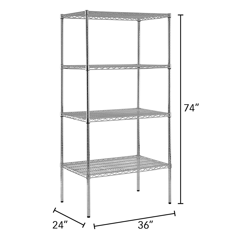 Buy Muscle Rack 74 H 4-Tier Wire Shelving Unit, 2400 lb Capacity ...
