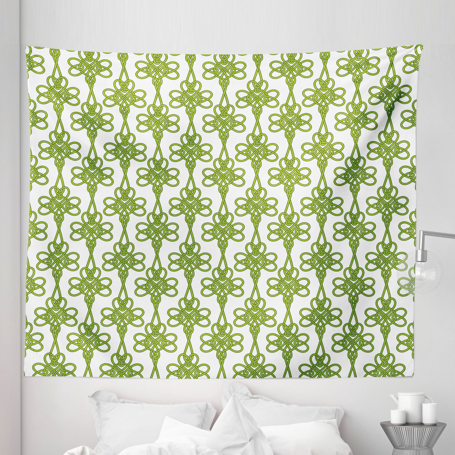 Irish Tapestry, Entangled Clover Leaves Twigs Celtic Pattern Botanical ...