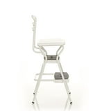 COSCO Stylaire Retro Chair + Step Stool with flip-up seat (white, one ...