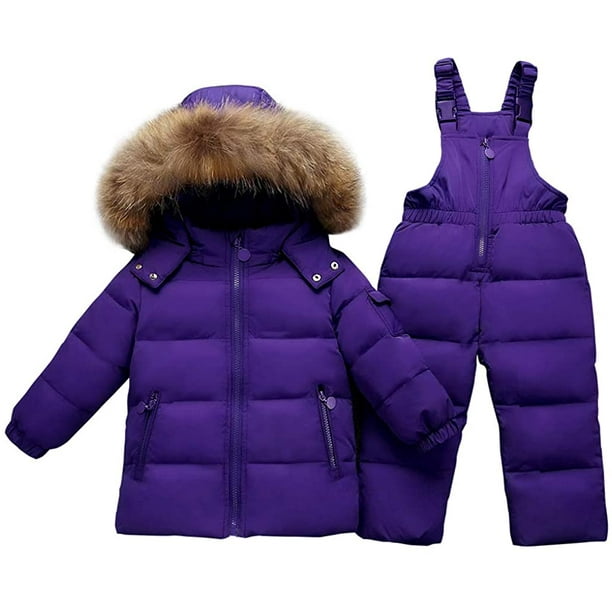 Kids Winter Puffer Jacket and Snow Pants 2-Piece Snowsuit Skisuit Set - Walmart.ca