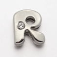 20pc Mixed Letter Slider Beads for Watch Band Bracelet Making Platinum ...