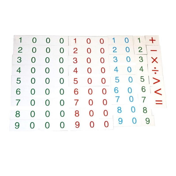 Tarjetas de números Montessori perfecl 1-9000 matemáticas educativo ...