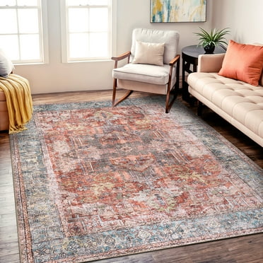 World Rug Gallery Vintage Inspired Distressed Machine Washable Non Slip ...