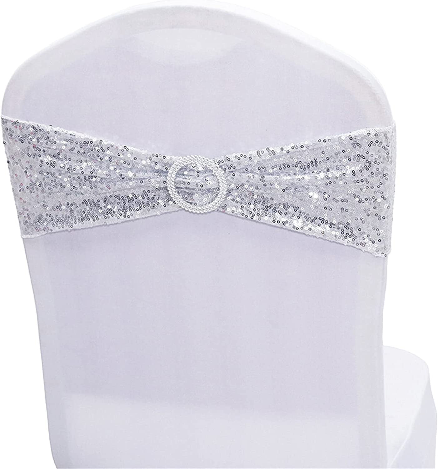 5/10/20pcs Stretch Sequin Chair Sashes Chair Stretchy Spandex Bands for ...