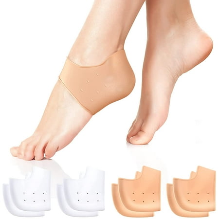(8PCS) Silicone Heel Protectors,Heel Cups,Gel Heel Cushion,Plantar ...
