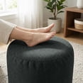 TOPCHANCES Round Pouf Ottoman, Shredded Foam Foot Rest Stool with ...