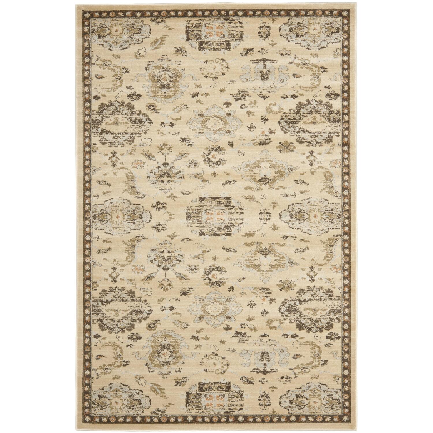 SAFAVIEH Florenteen Emory Abstract Overdyed Area Rug, Ivory/Brown, 5'1 ...