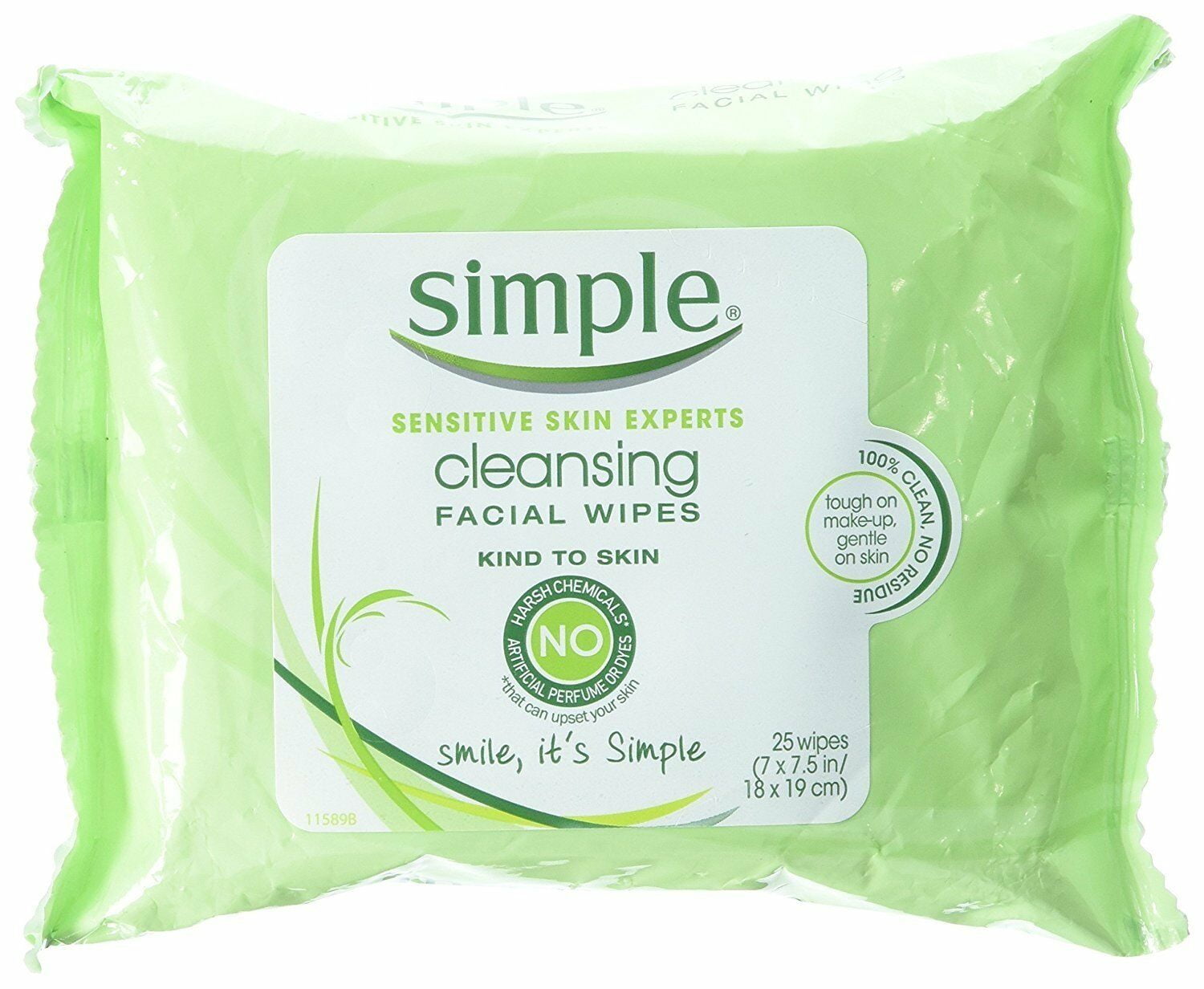Simple Cleansing Facial Wipes 25 Count 3 Pack - Walmart.com