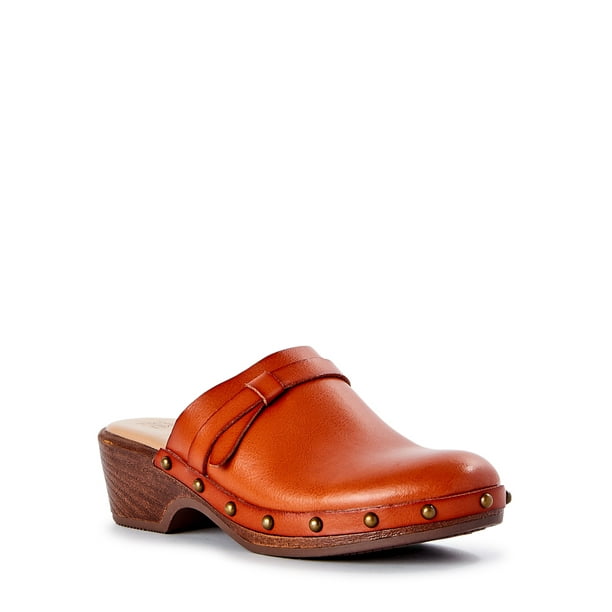 Time and Tru Women's Studded Wooden Bow Clogs - Walmart.com