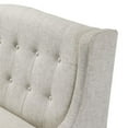 Shaped Arm Button Tufted Upholstered Settee in Off White - Walmart.com