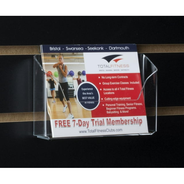 Displays2go Set of 10, Clear Acrylic 6x4 Post Card Holder for Slatwall ...