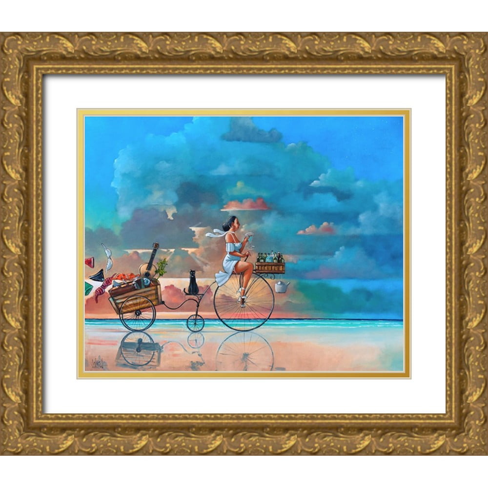 West, Ronald 32x26 Gold Ornate Wood Framed with Double Matting Museum ...