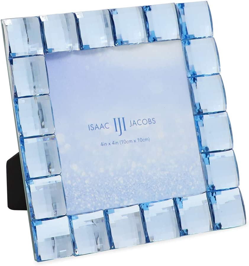 Isaac Jacobs Decorative Sparkling Light Blue Jewel Picture Frame, Photo ...