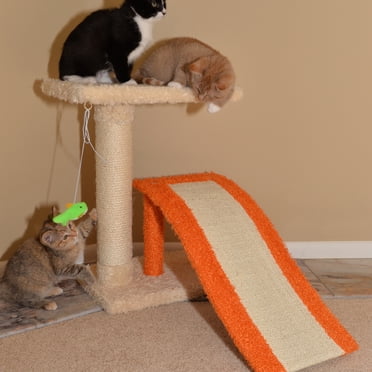 Beatrise Angled Cat Scratching Post with Perch - Walmart.com