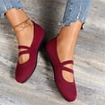 Towed22 Womens Flatswomens Flats Pointed Toe Ballet Shoes Knit Dress Shoes Low Wedge Slip On