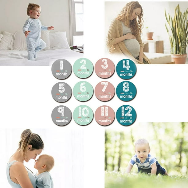12 Pieces Baby Month Stickers Babies Monthly Milestone Sticking Papers ...