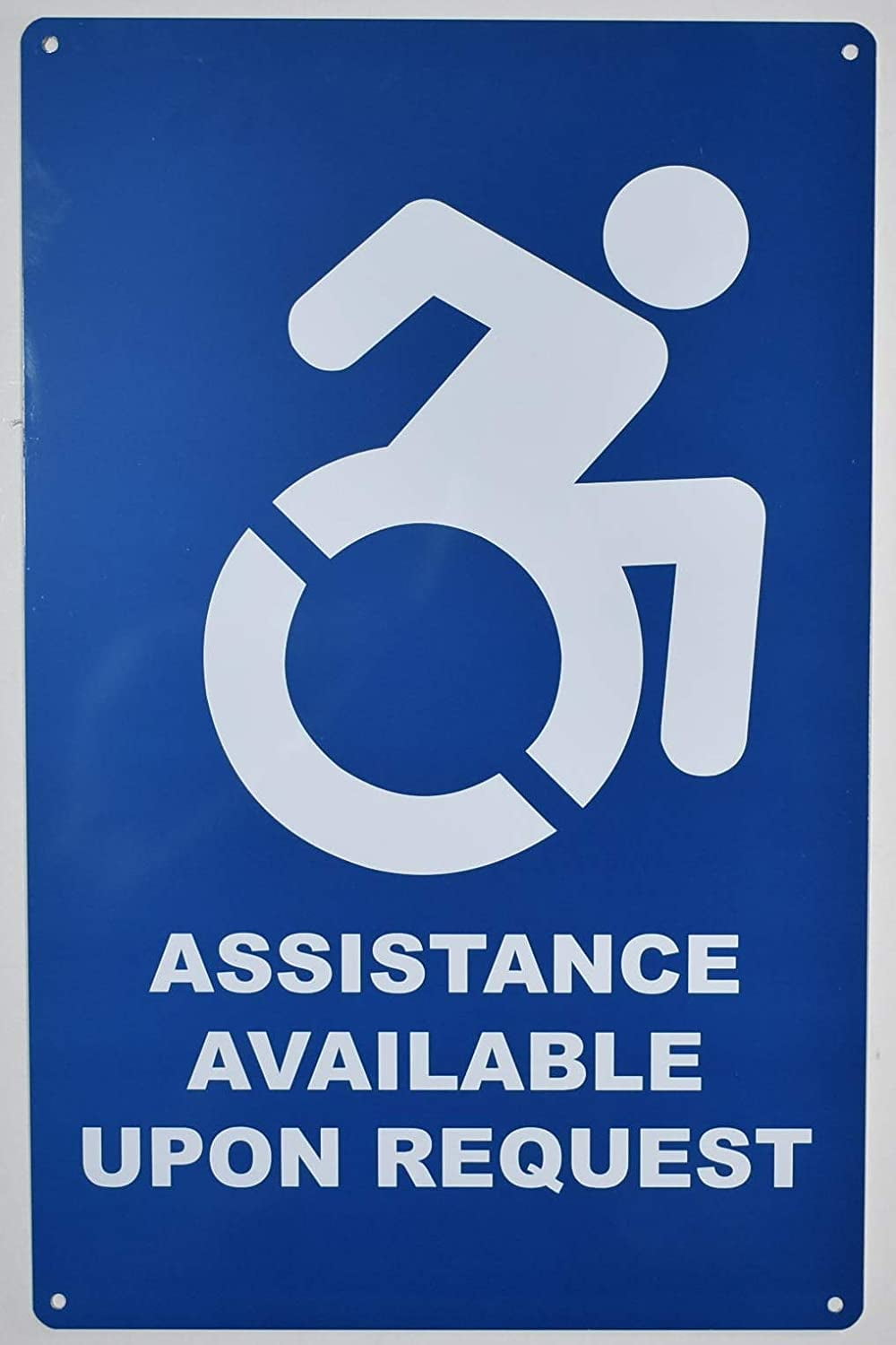 Assistance Available Upon Request Sign (Blue,Aluminium, 9x14)-The Pour ...