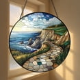 Coastal Stone Column Scene Stained Glass Style Window Suncatcher ...
