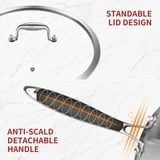 DELARLO Tri-Ply Stainless Steel Wok Pan With Lid 12 Inch Wok, Flat ...