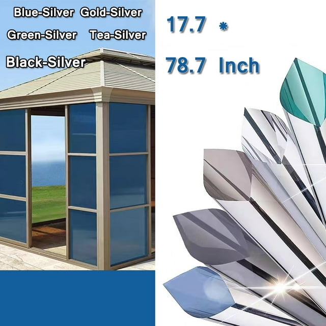 Window Privacy Film One Way Daytime Privacy Static Cling Sun Blocking Anti UV Reflective Window ...