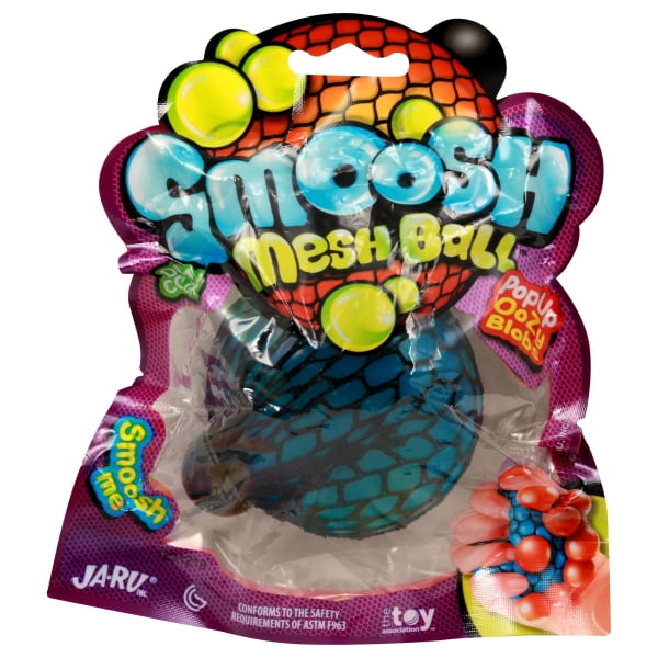 JA-RU Inc. Toys - SMOOSH MESH BALLS (Set of 4 Colors - Green, Red, Blue ...