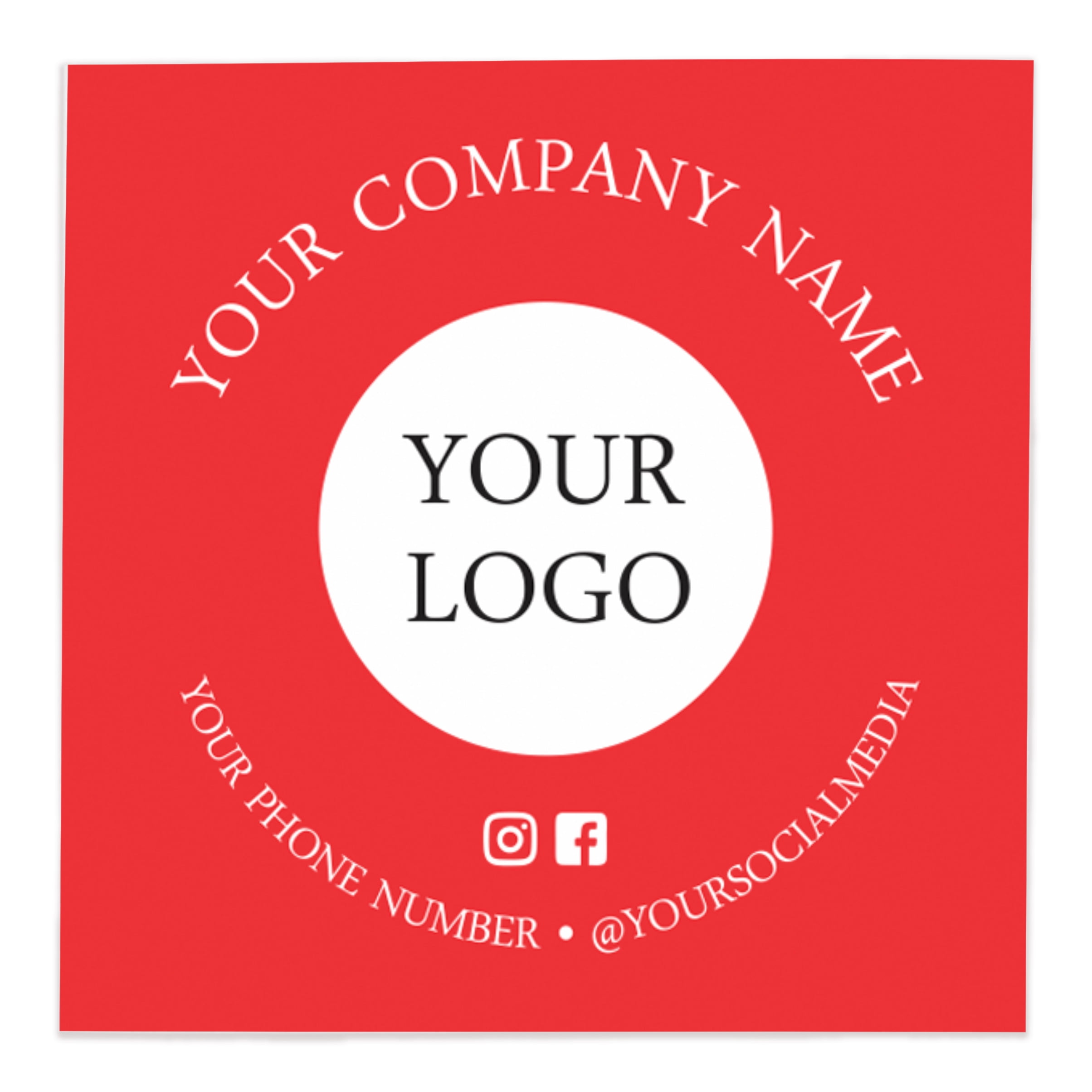 Printtoo Label for Small Business-100 SquareCustom VinylPersonalized ...