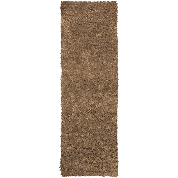 Mark&Day Area Rugs, 2x8 Geron Shag and Texture Dark Brown Runner Area ...