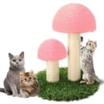 Mushroom Cat Scratching Post - Sisal Cat Tree Scratcher Pole ...
