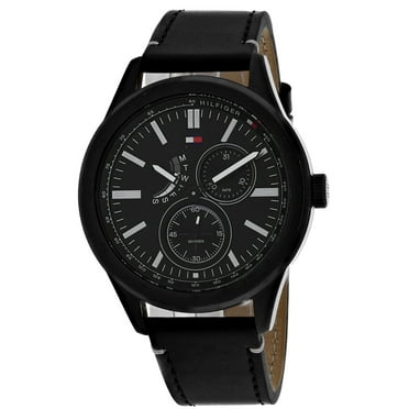 Tommy Hilfiger Black Leather Chronograph Mens Watch 1790875 - Walmart.com