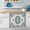 Abstract Boho Cabinet Curtains 11" W x 13" L, Vintage Blue Beige ...
