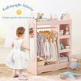 Curipeer Kids Dress Up Storage with Mirror, Pink Armoire Wardrobe ...