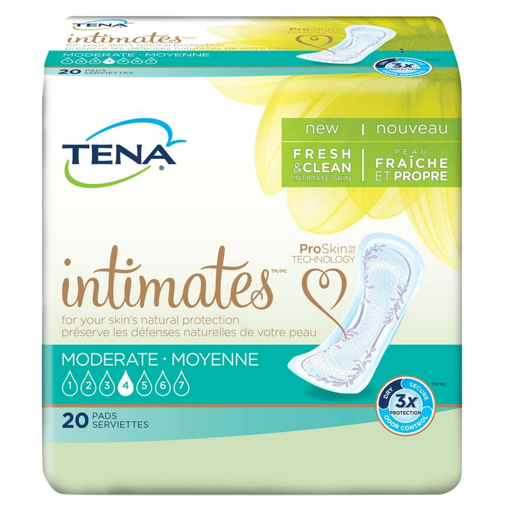 Tena Moderate Regular Incontinence Pad, 20 Ct - Walmart.com - Walmart.com