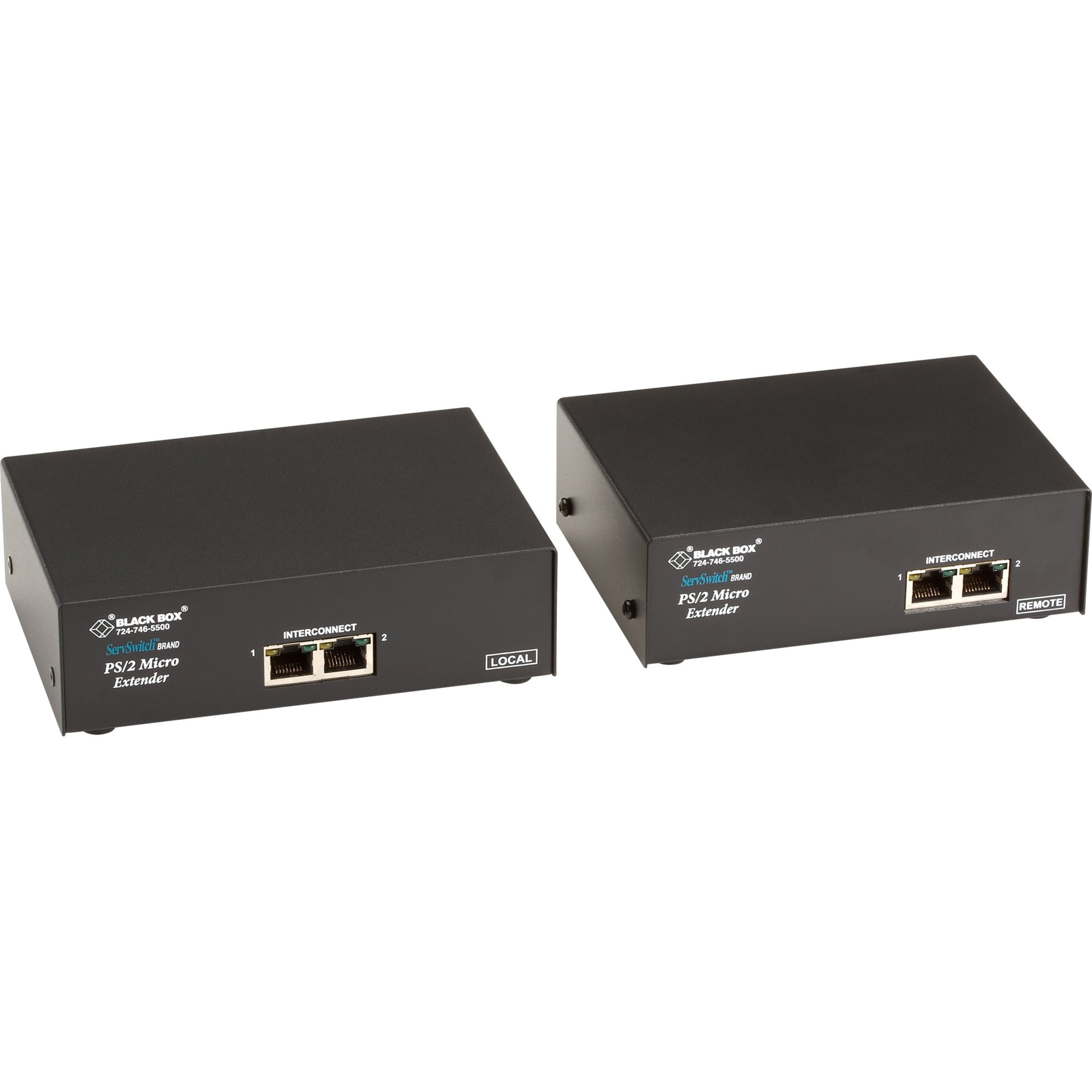 Black Box Micro KVM Extender, Dual VGA, PS/2, RS232, Audio, Single ...