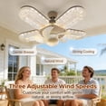 5-Blade LED Fan Light 11.8" 3-Color Remote 3-Speed Dimmable for Bedroom ...