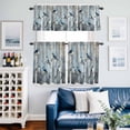 Birds Kitchen Curtains Valance and Tier Set Birch Tree Rod Pocket Short ...