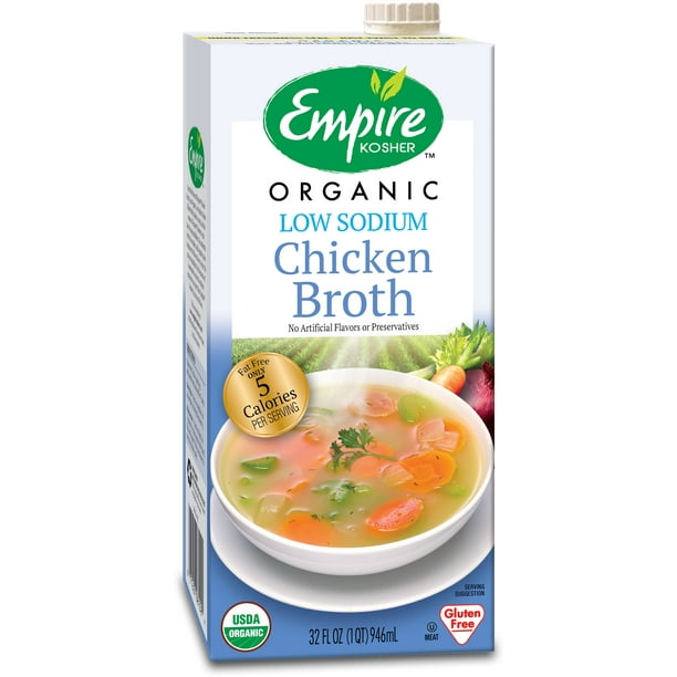 Empire Organic Low Sodium Chicken Broth, 32 Fl Oz - Walmart.com ...